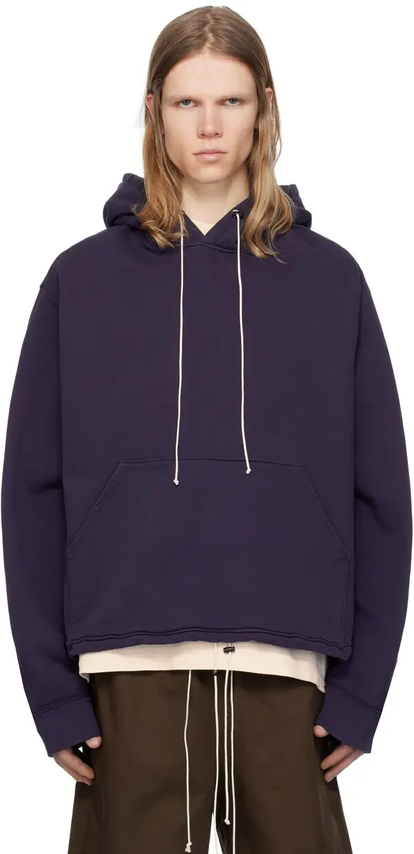 Camiel Fortgens Navy Pullup Hoodie In Navy - Heavy Sweat - 19% Off